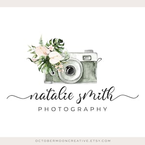 Photography Logo Design Photography Watermark Floral Camera - Etsy