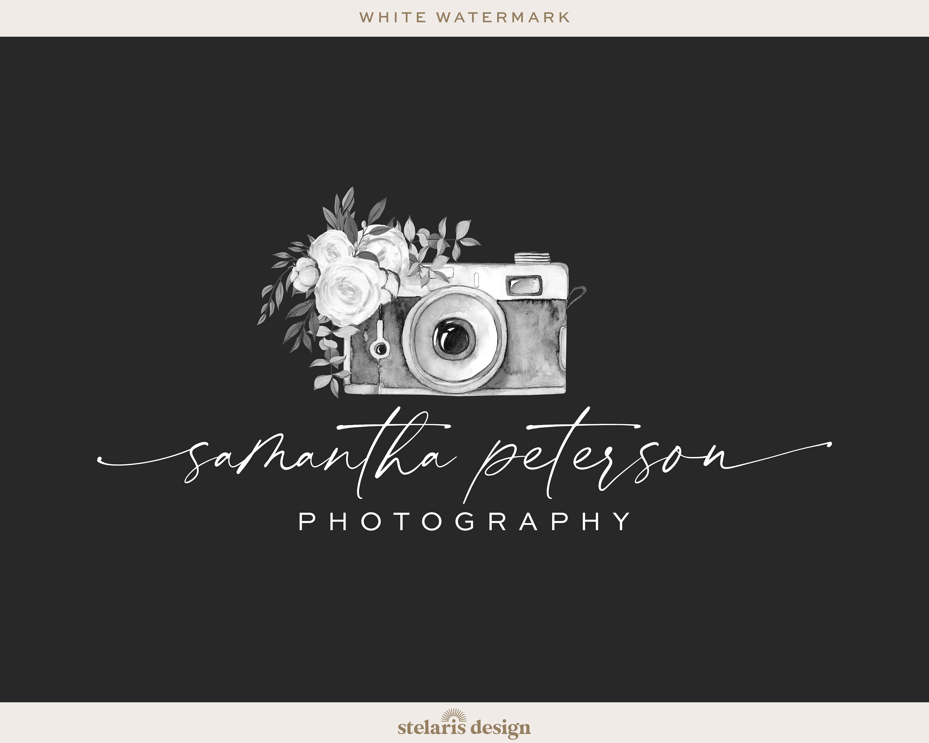 Photography Logo and Watermark Premade Floral Camera Logo | Etsy