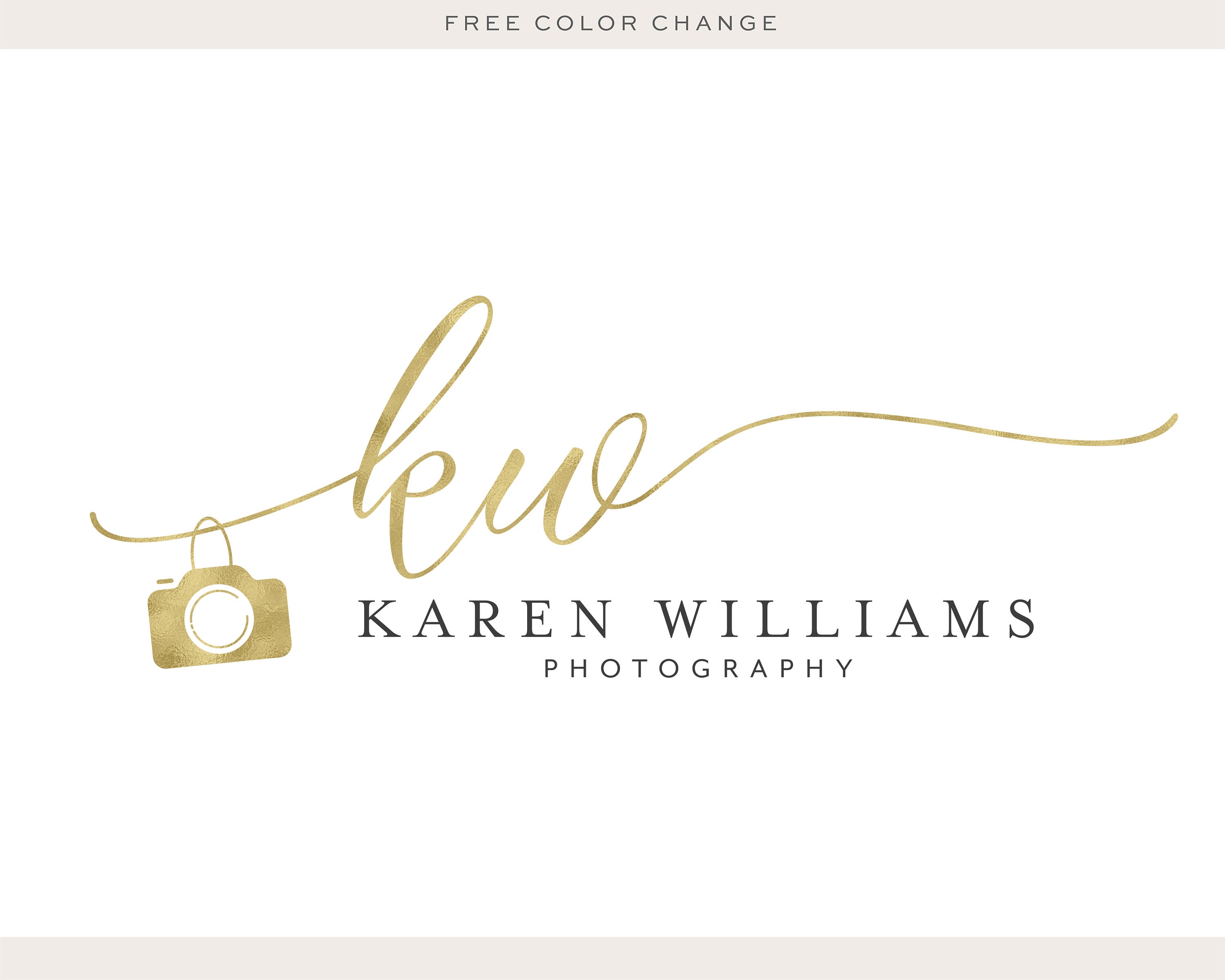 Gold Foil Logo Photography Logo Design Photography | Etsy