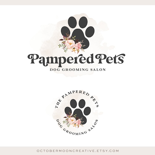 Dog Grooming Logo Dog Spa & Bath Logo Design Paw Boutique - Etsy