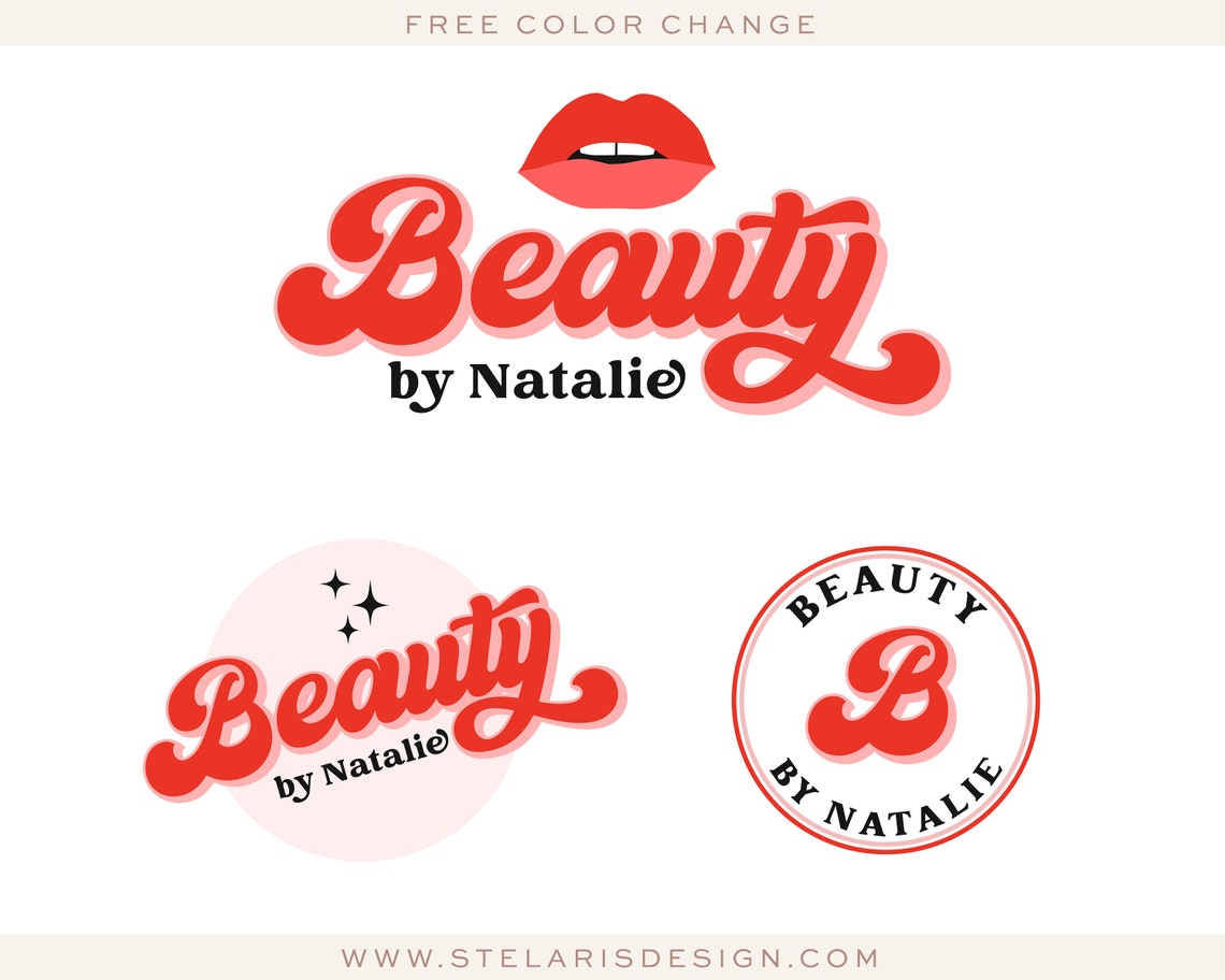 Retro Beauty Logo Design Vintage Modern Logo 70's - Etsy
