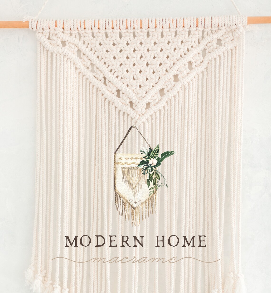 Macrame Logo Premade Logo Design Boho Logo Floral Bohemian - Etsy