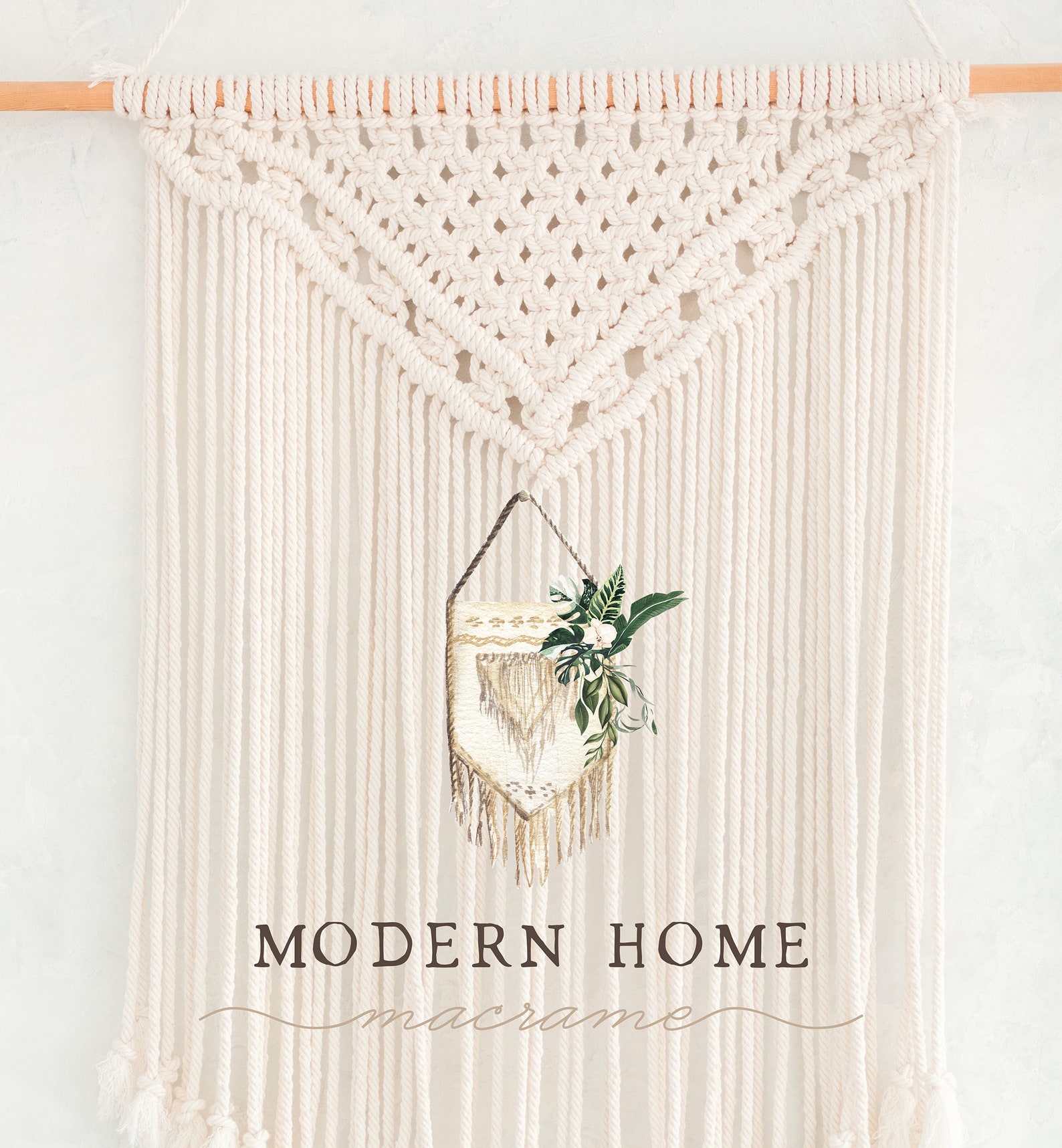 Macrame Logo Premade Logo Design Boho Logo Floral Bohemian - Etsy