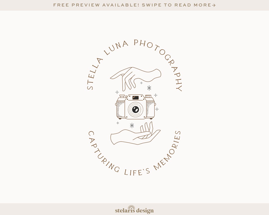 Photography Watermark, Photography Logo, Camera in Hands Logo, Circle ...