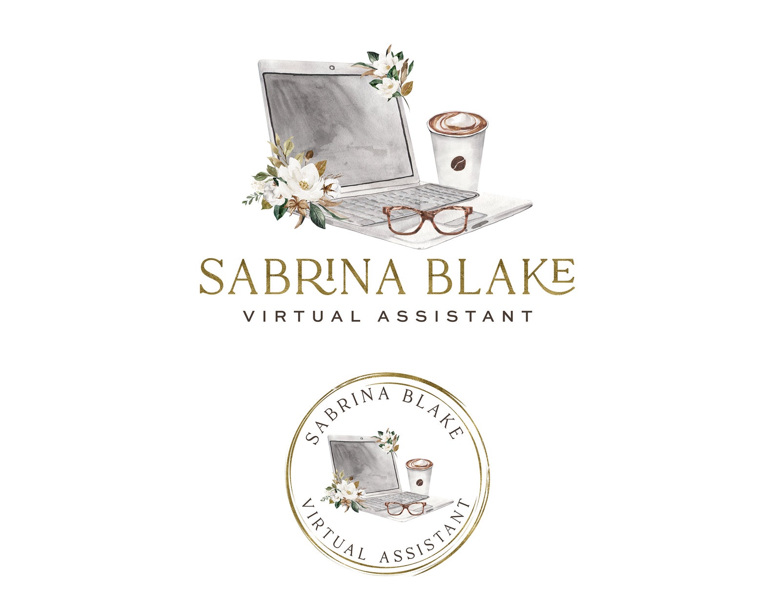 Virtual Assistant Logo Design Copywriter Logo Editor Logo - Etsy