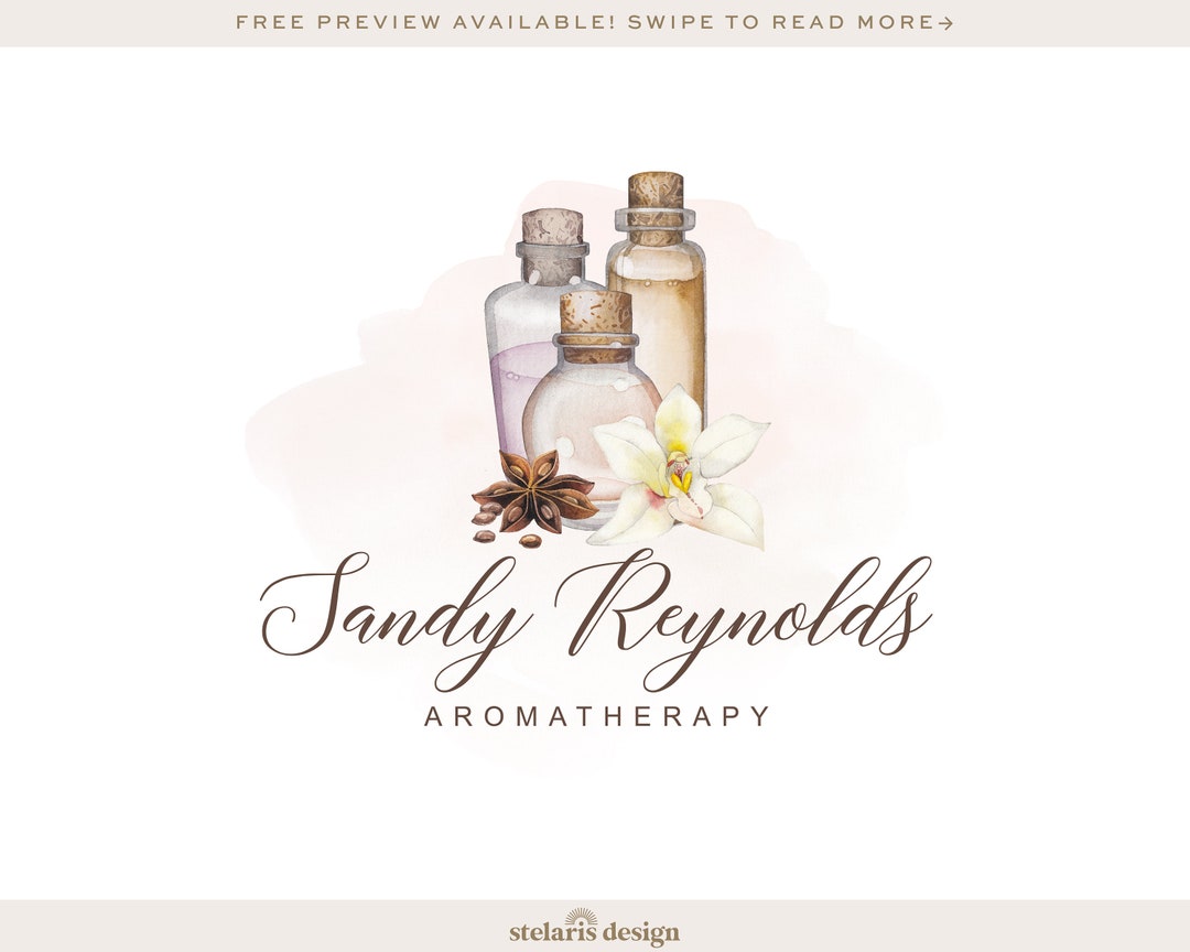 Essential Oil Logo, Watercolor Logo, Aromatherapy Logo, EO Distributor ...