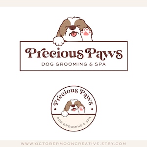 Dog Grooming Logo, Dog Spa & Bath Logo Design, Paw Boutique Logo ...