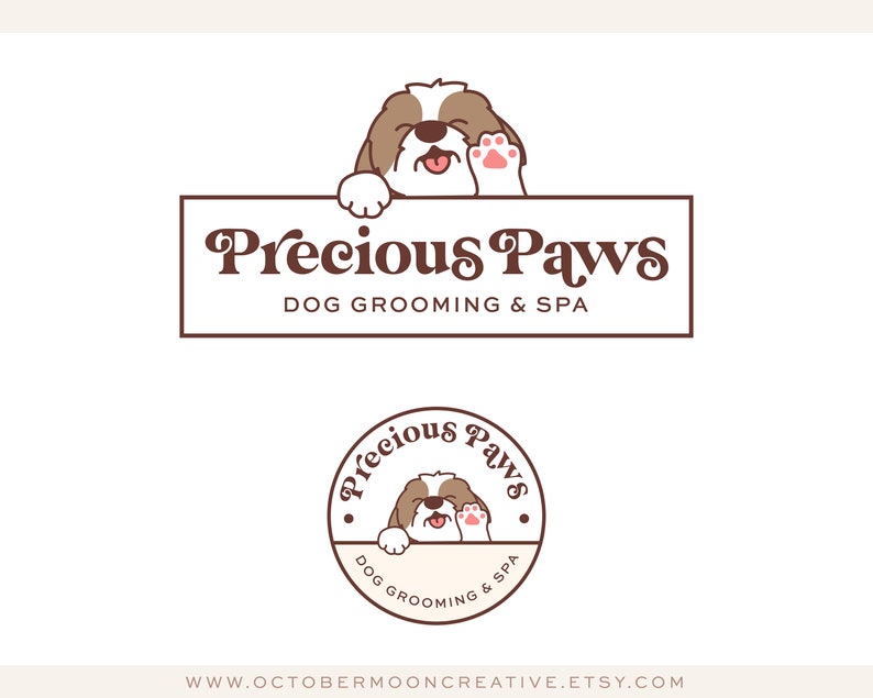 Dog Grooming Logo, Dog Spa & Bath Logo Design, Paw Boutique Logo ...