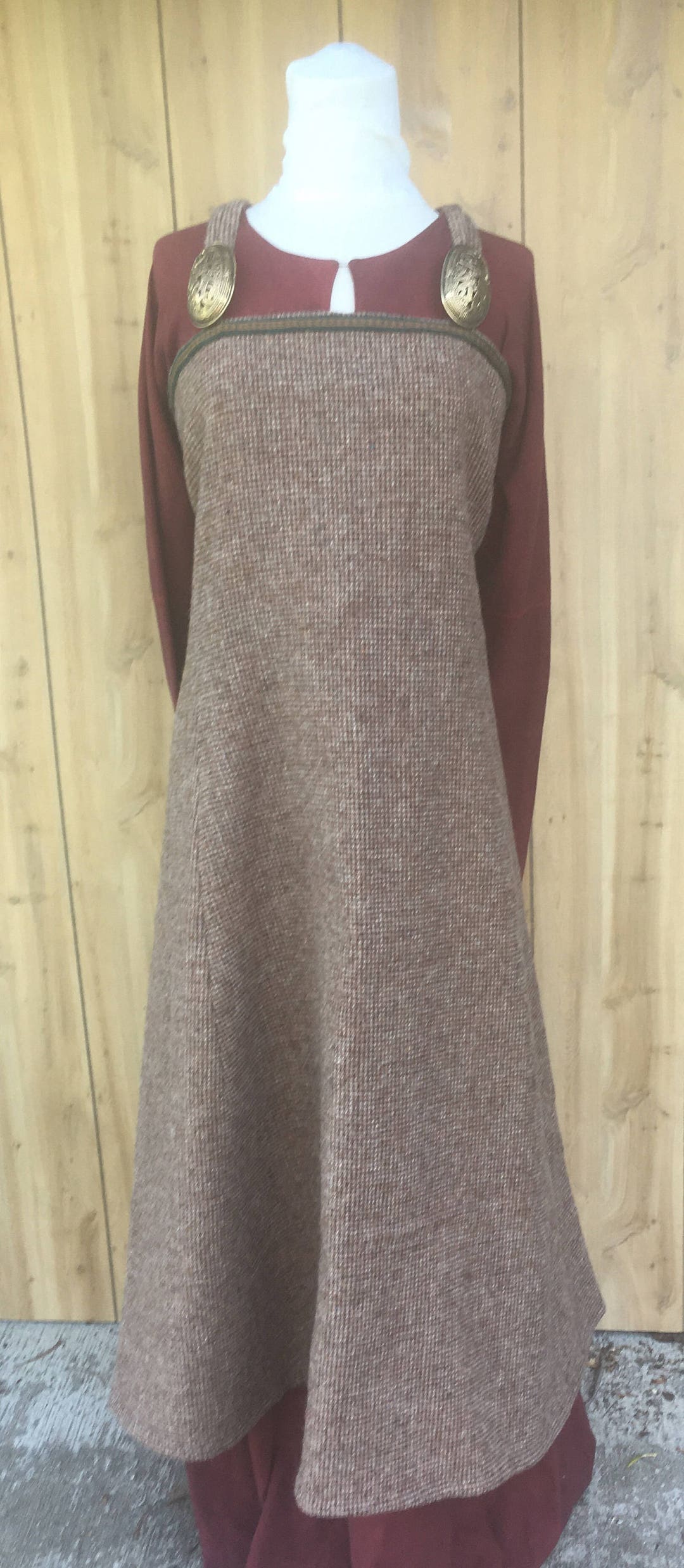 Custom Viking Clothing- Wool Apron Dress Historical Hanging Dress ...