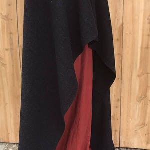 Viking Cloak~ Charcoal Wool Cloak~ Unisex Square Cloak~ Norse Cloak ...