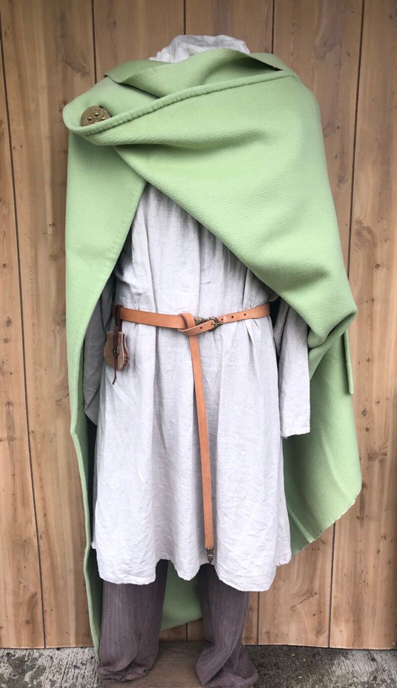 Viking Cloak Green Wool Cloak Square Cloak Norse Anglo | Etsy