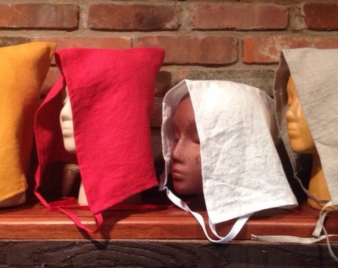 Linen Cap With Ties Women's Viking Cap Reenactor-sca Viking Linen Hat ...