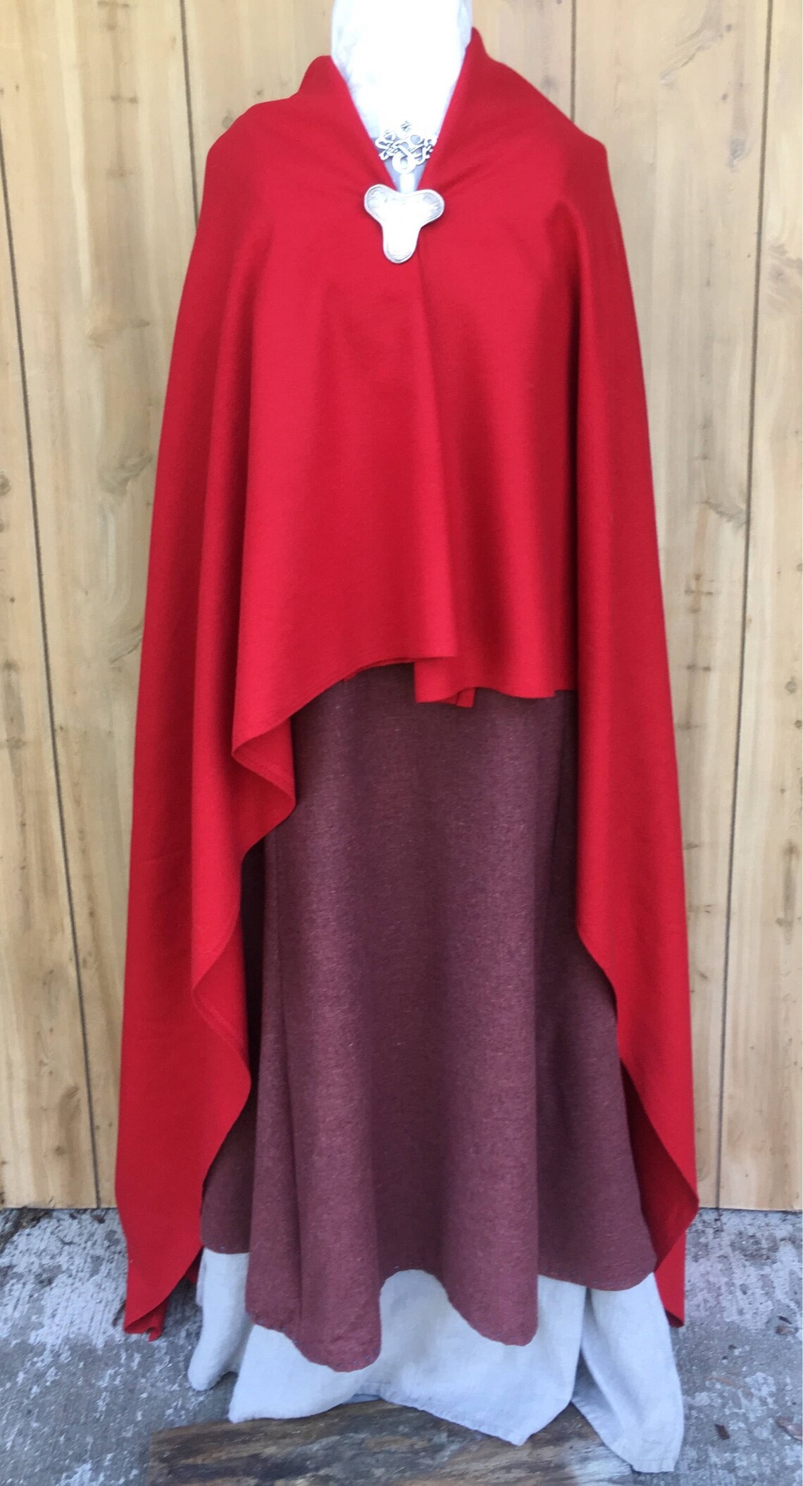 Viking Cloak Wool Cloak RED Wool Square Cloak Anglo Saxon | Etsy