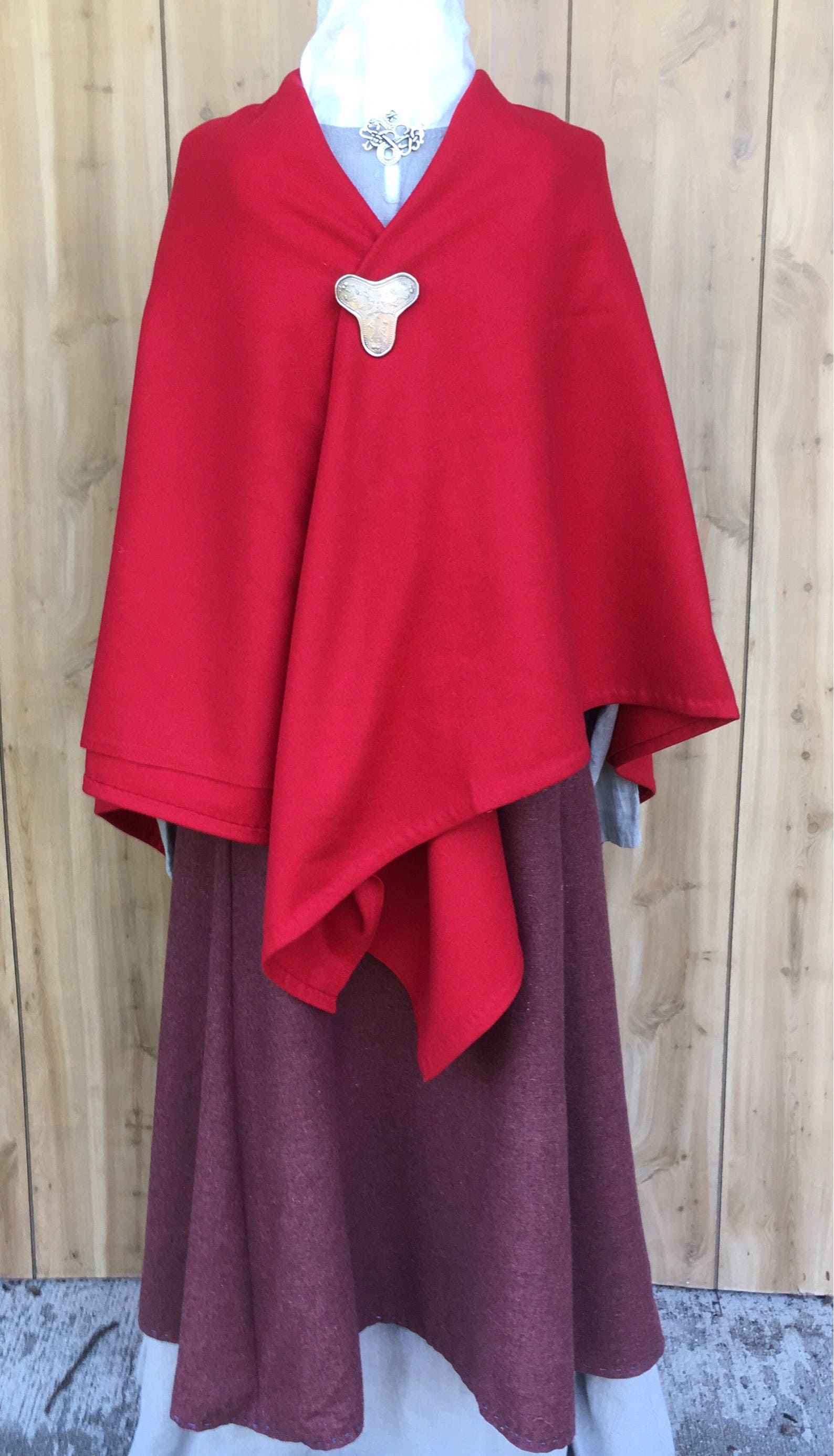 Viking Cloak Wool Cloak RED Wool Square Cloak Anglo Saxon | Etsy