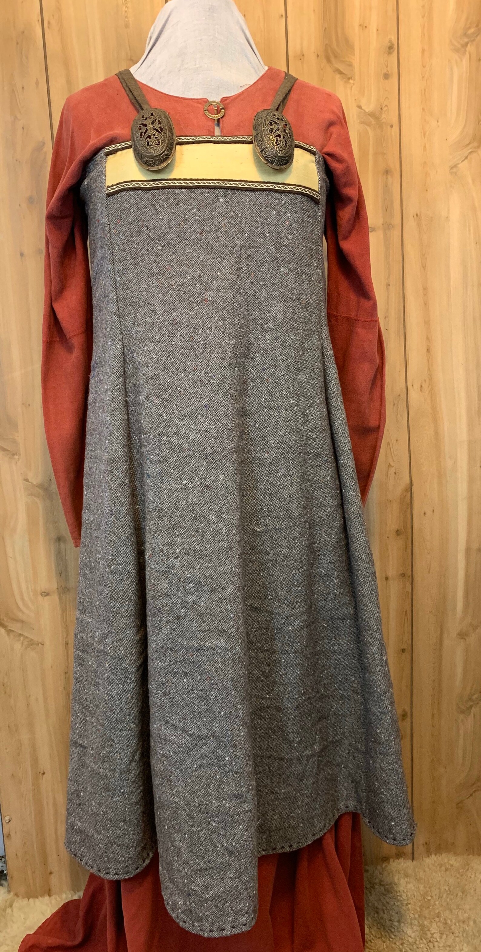 Viking Apron Dress~brown Tweed Viking Dress- Viking Hangerock-viking ...