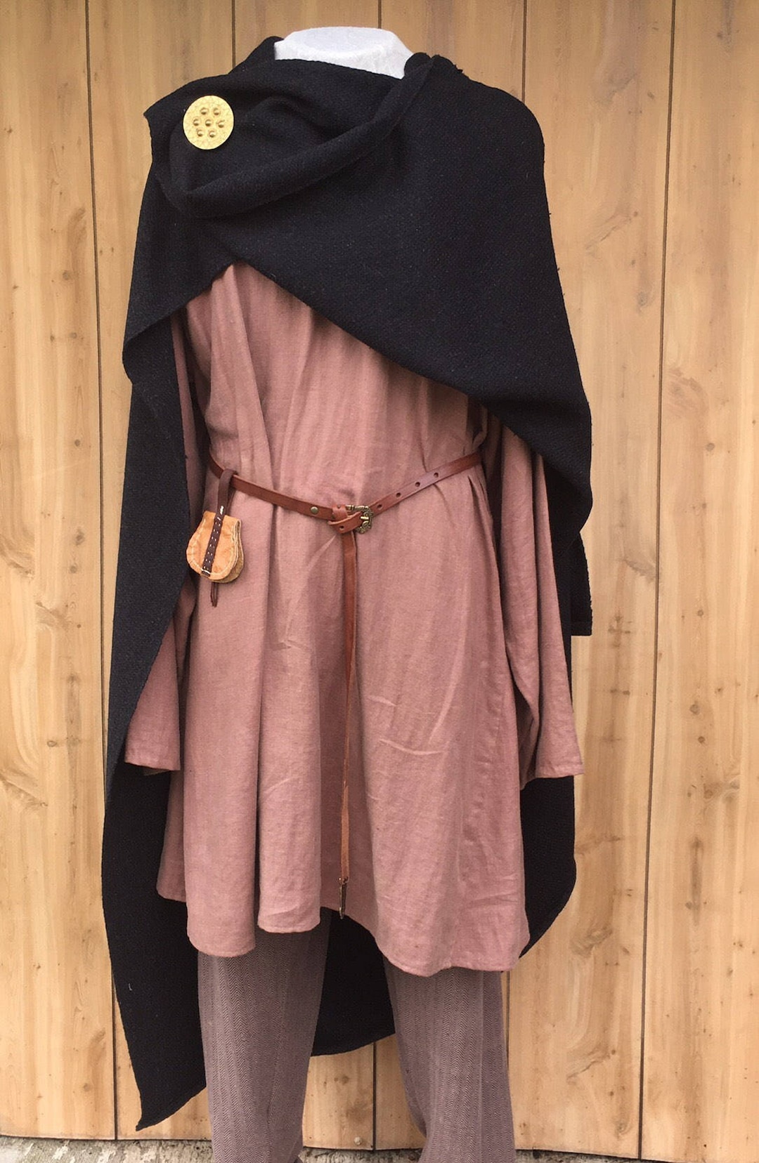 Viking Cloak~ Charcoal Wool Cloak~ Unisex Square Cloak~ Norse Cloak ...