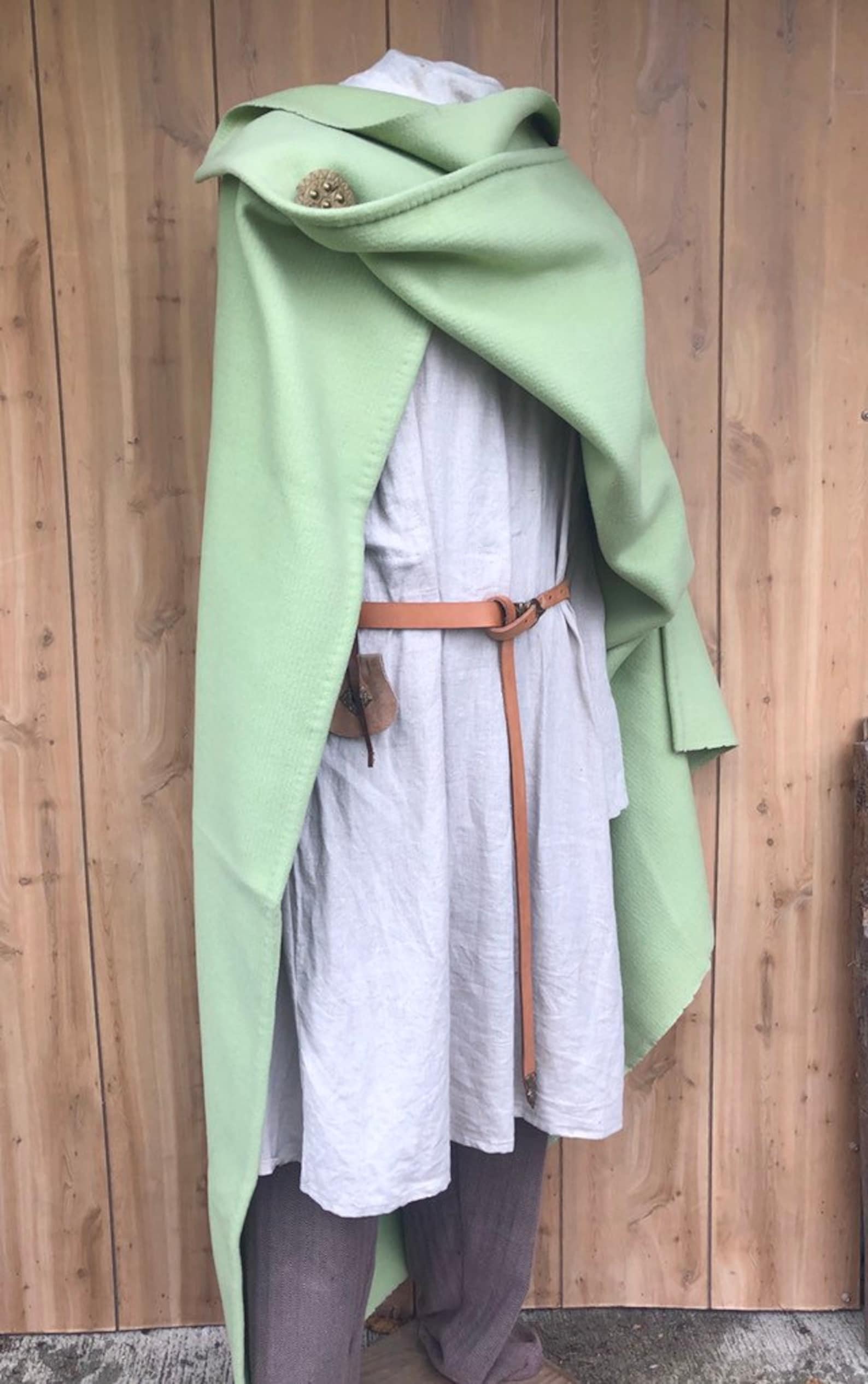 Viking Cloak Green Wool Cloak Square Cloak Norse Anglo | Etsy