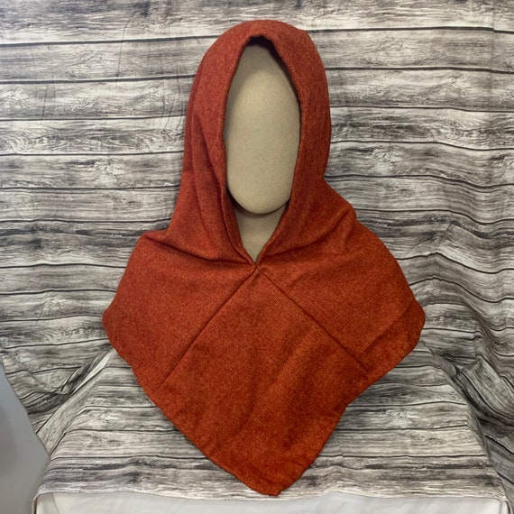 Viking Hood Dark Orange Wool Skjoldhamn Hood Rain All - Etsy