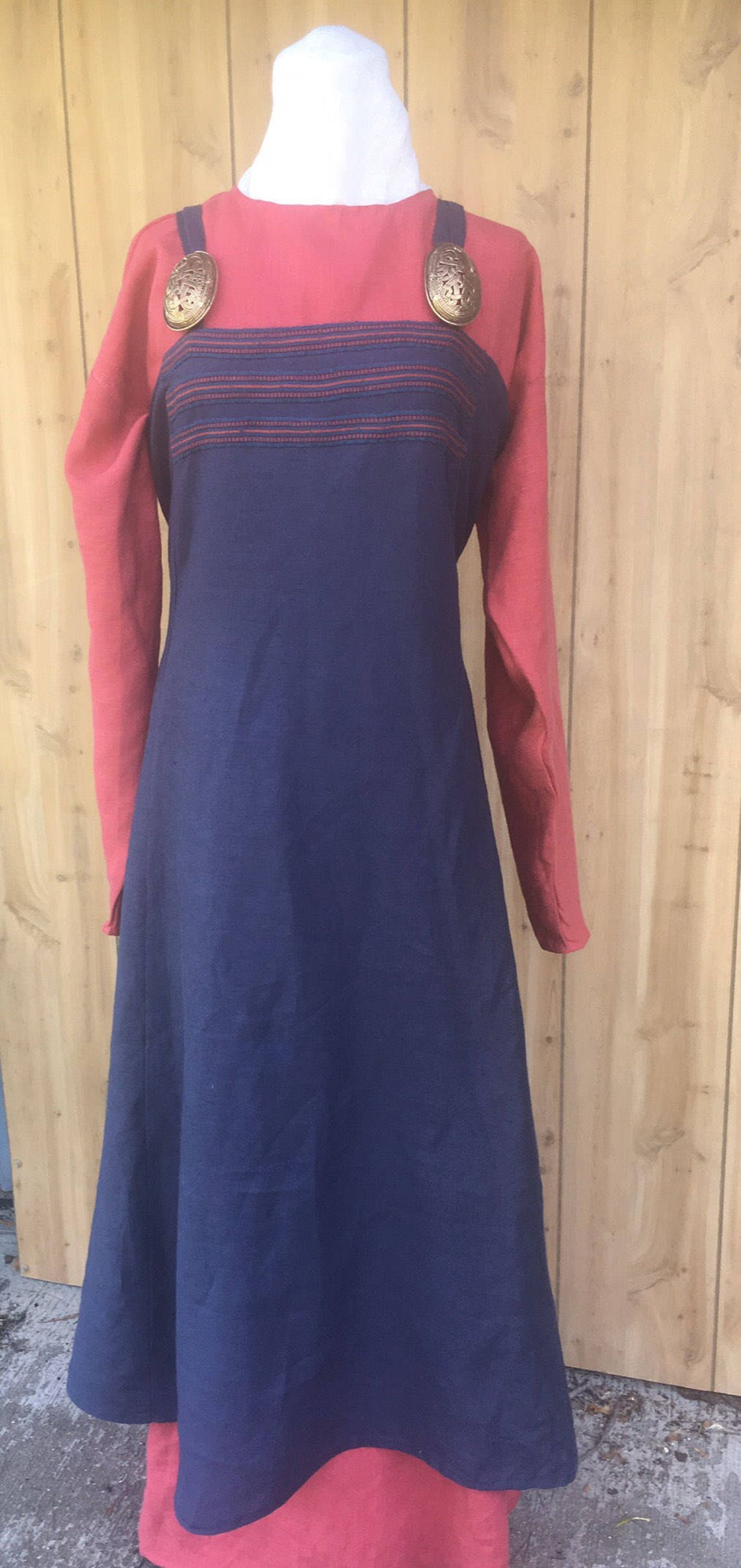Custom Viking Clothing- Wool Apron Dress Historical Hanging Dress ...