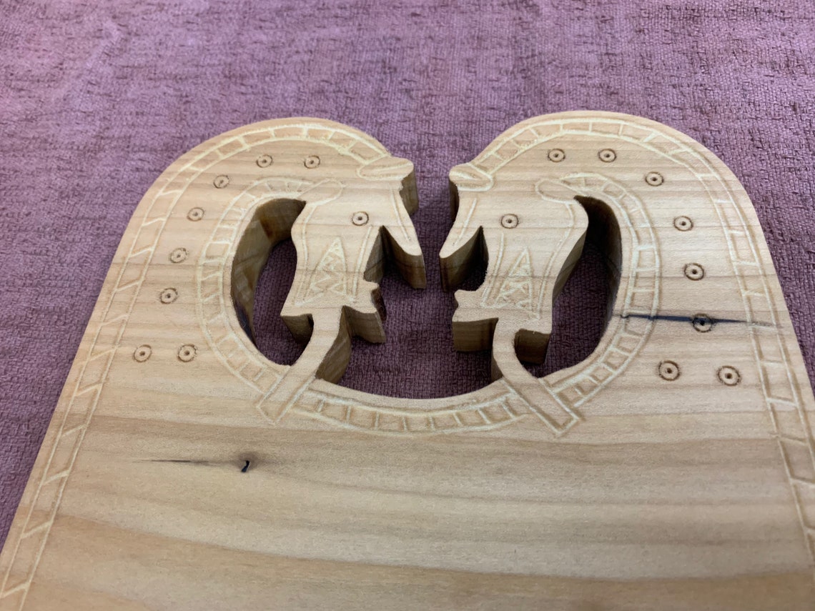 Viking Smoothing Board~ Wooden Scar Dragon Plaque~ Orkney Iron Board ...