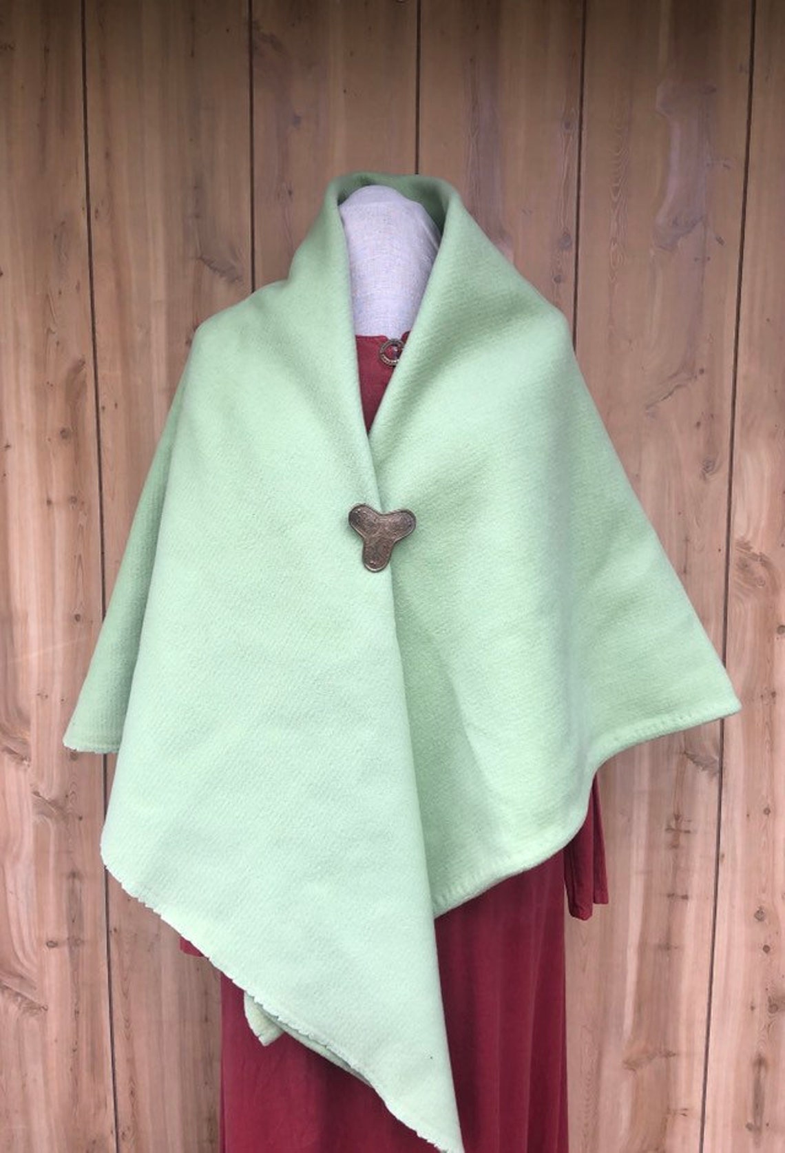 Viking Cloak Green Wool Cloak Square Cloak Norse Anglo - Etsy
