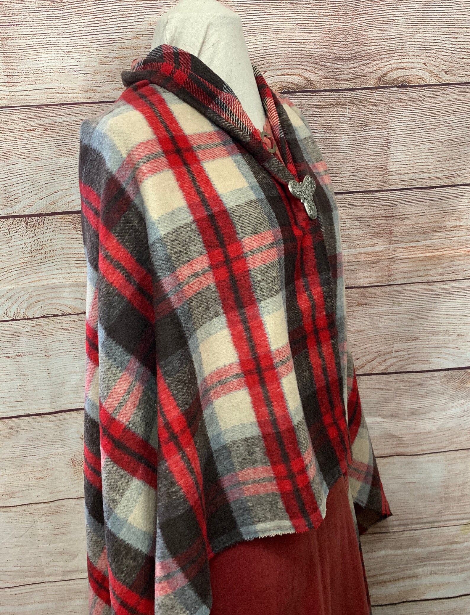 Viking Cloak Plaid Wool Cloak Unisex Square Cloak Norse | Etsy