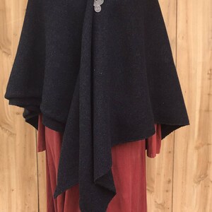 Viking Cloak~ Charcoal Wool Cloak~ Unisex Square Cloak~ Norse Cloak ...
