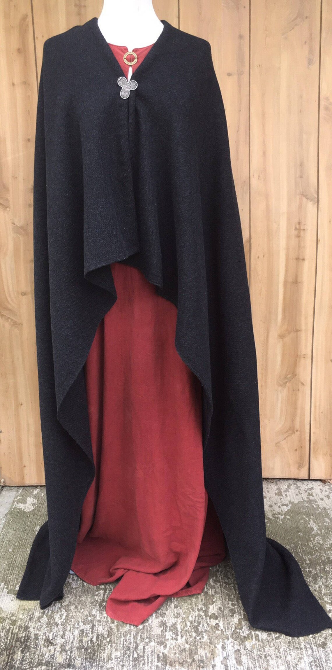 Viking Cloak~ Charcoal Wool Cloak~ Unisex Square Cloak~ Norse Cloak ...