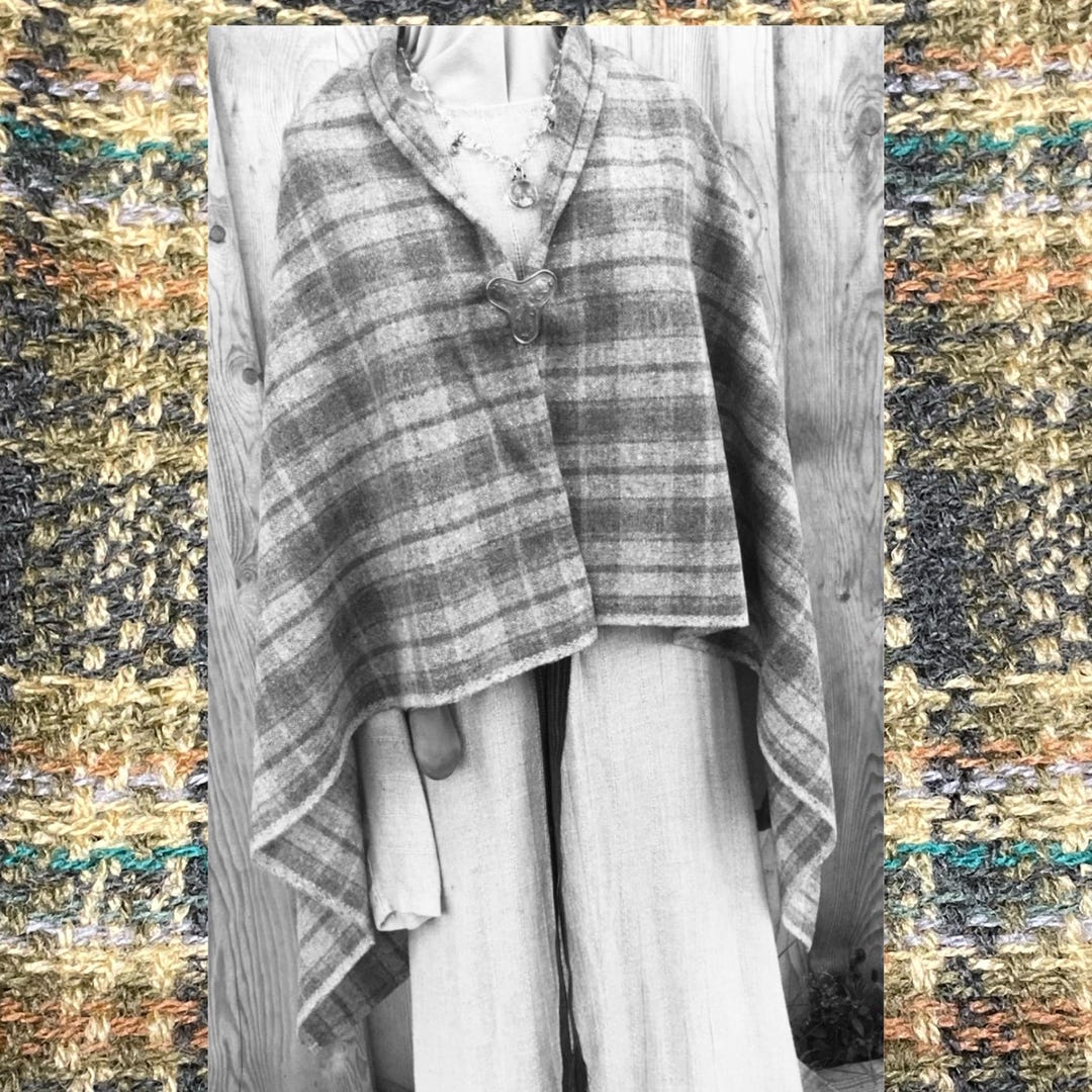 Viking Cloak Brown Plaid Wool Cloak Wool Shawl Square Cloak Norse ...