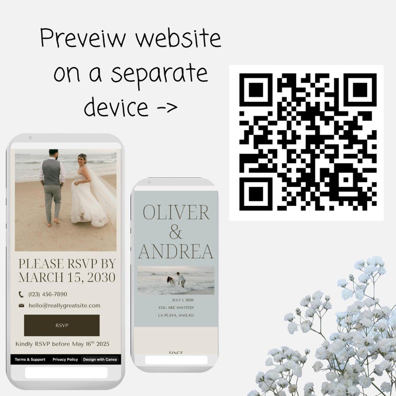 Editable Wedding Website Template, Beach Theme, Canva Design (digital ...