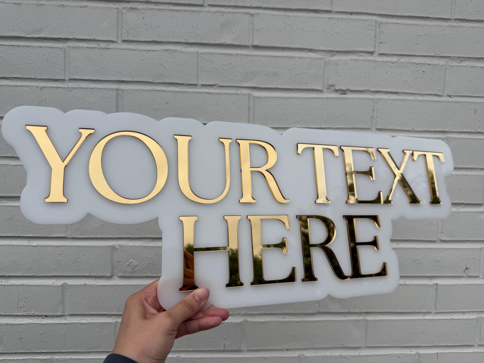 Custom Layered Acrylic Sign | Mirrored Gold Lettering, Modern Home ...