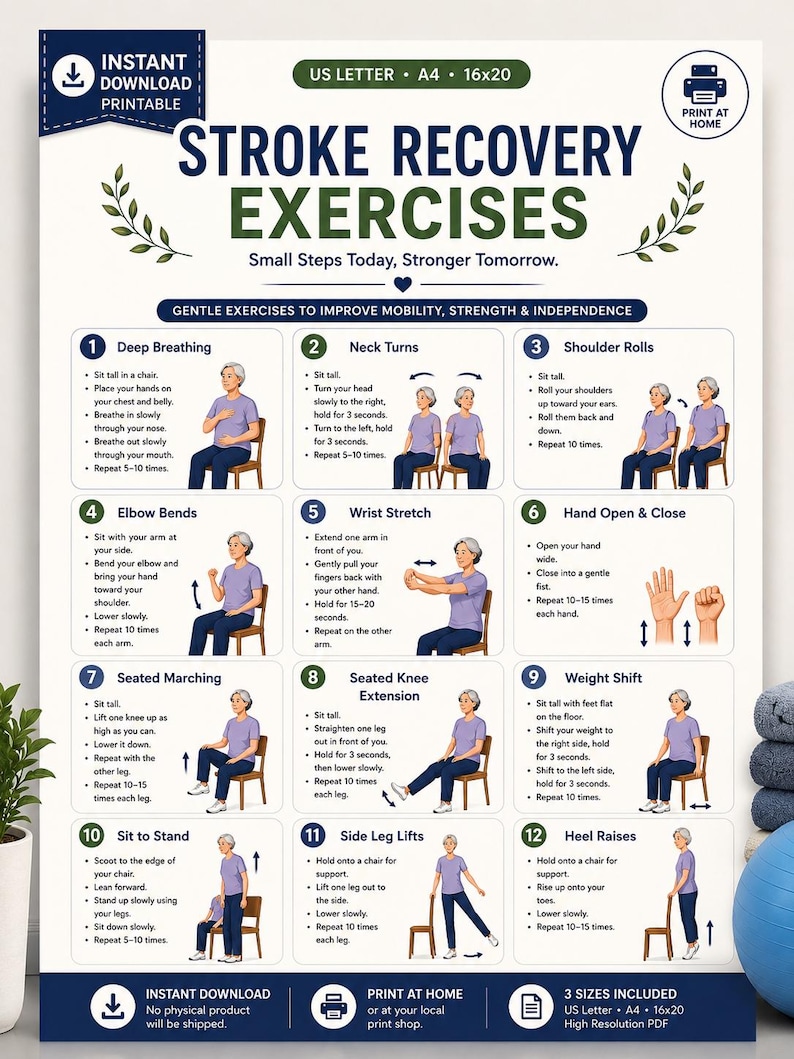 Printable Stroke Recovery Exercises , Physical Therapy Exercises for ...