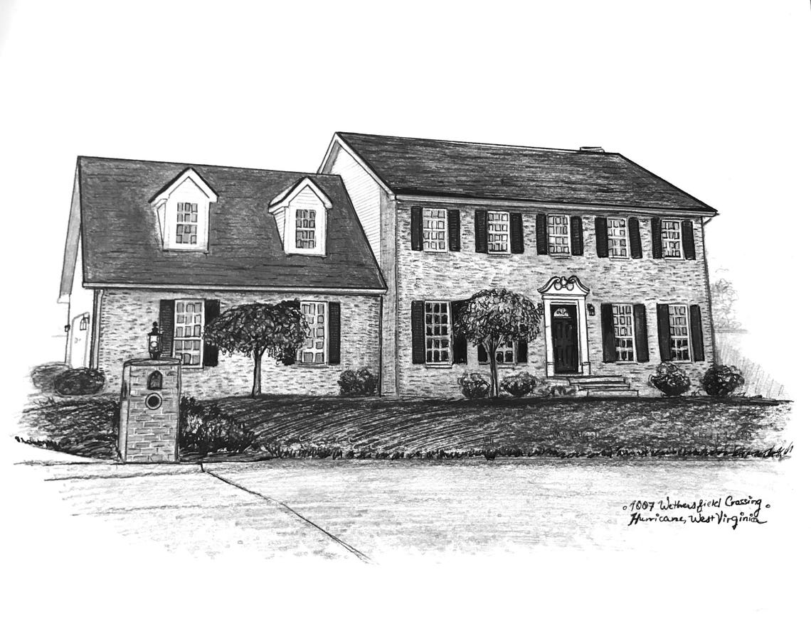 Custom House Drawing Made to Order - Etsy