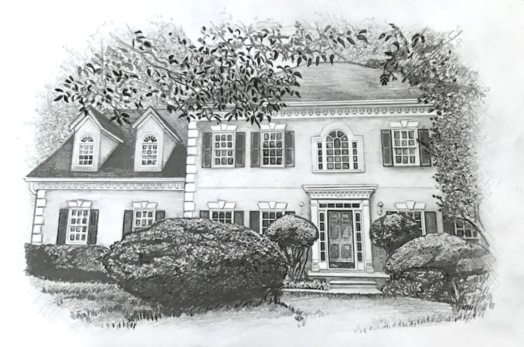 Custom House Drawing Made to Order - Etsy