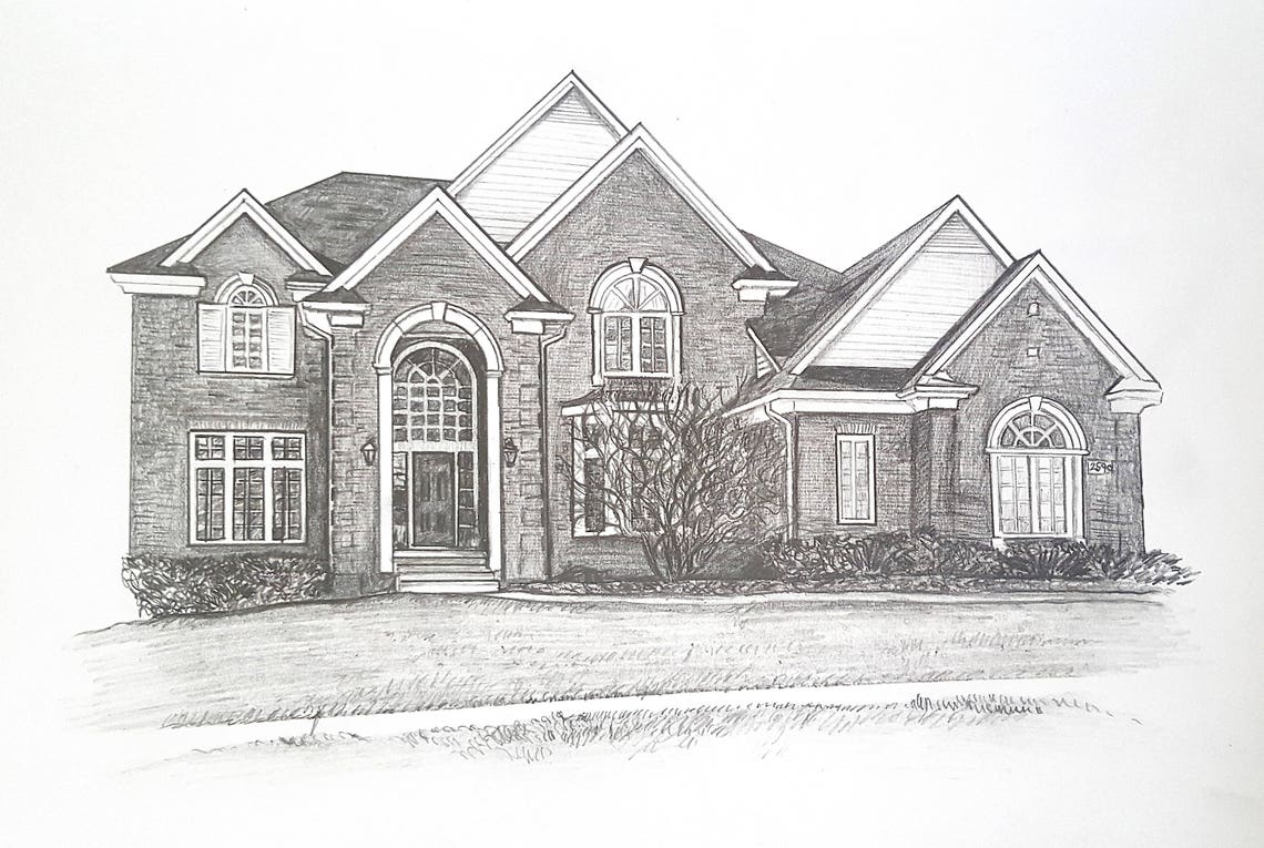 Custom House Drawing Made to Order - Etsy