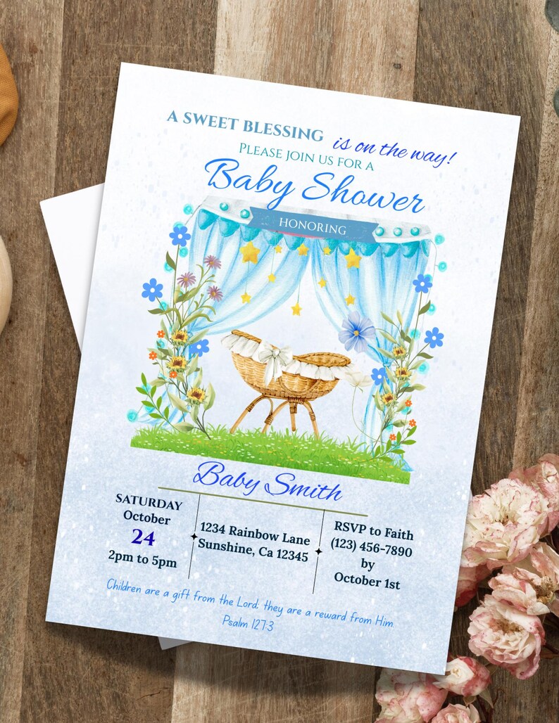 Baby Shower Invitation. Faith-based. Personalized by Seller. 3 Style ...