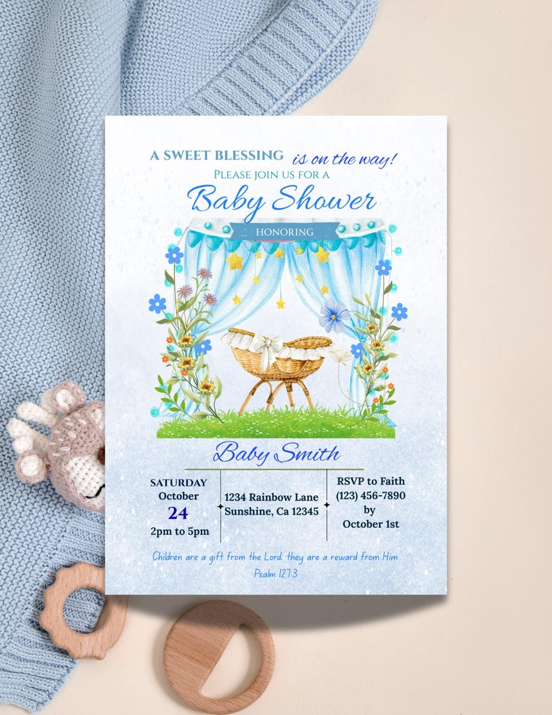 Baby Shower Invitation. Faith-based. Personalized by Seller. 3 Style ...