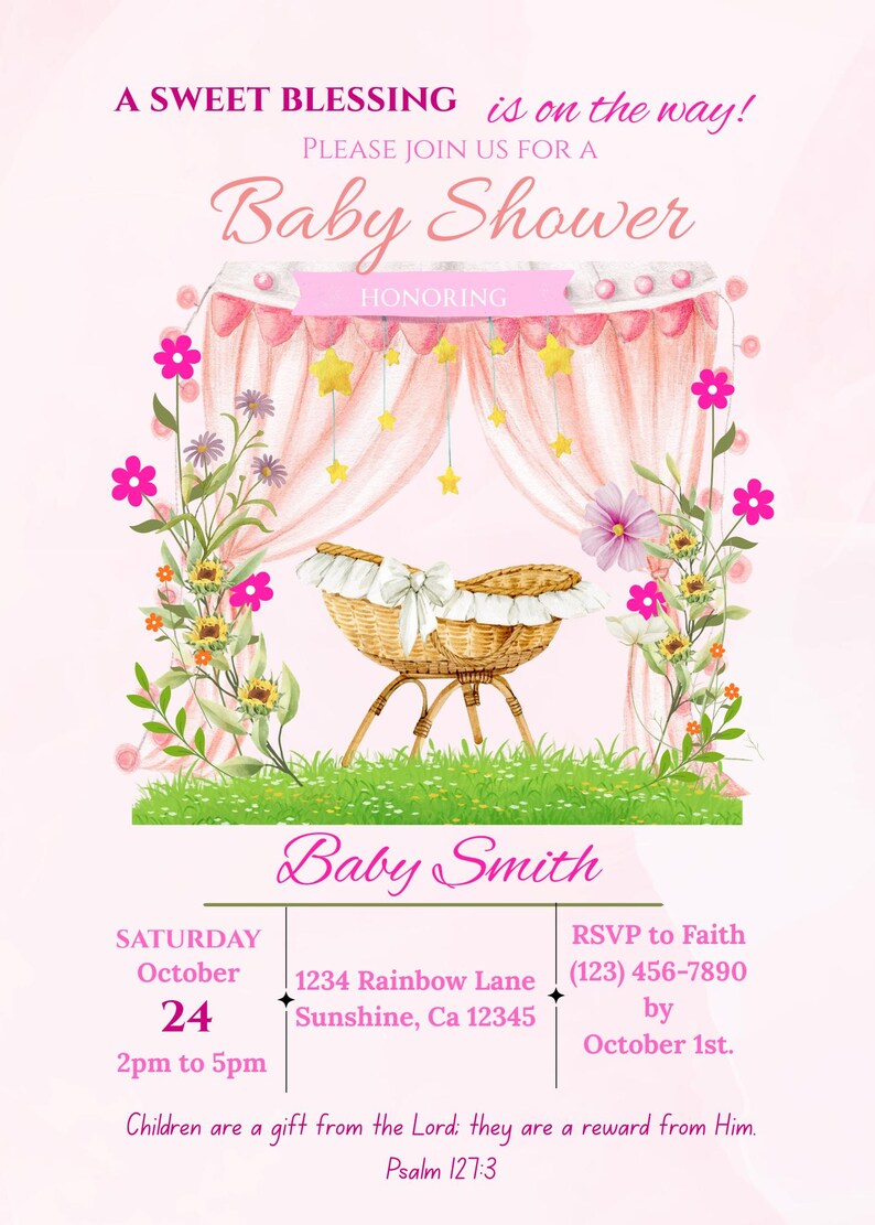Baby Shower Invitation. Faith-based. Personalized by Seller. 3 Style ...