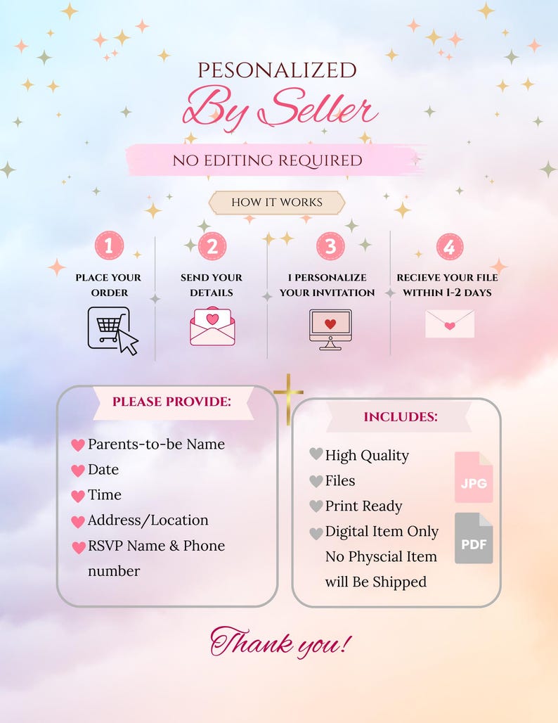 Gender Reveal Invitation Card. Twinkle, Twinkle Little Star Theme. Boy ...