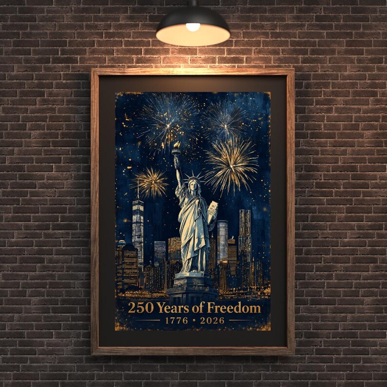 Statue of Liberty 250th Anniversary Poster: Vintage Patriotic Wall Art ...