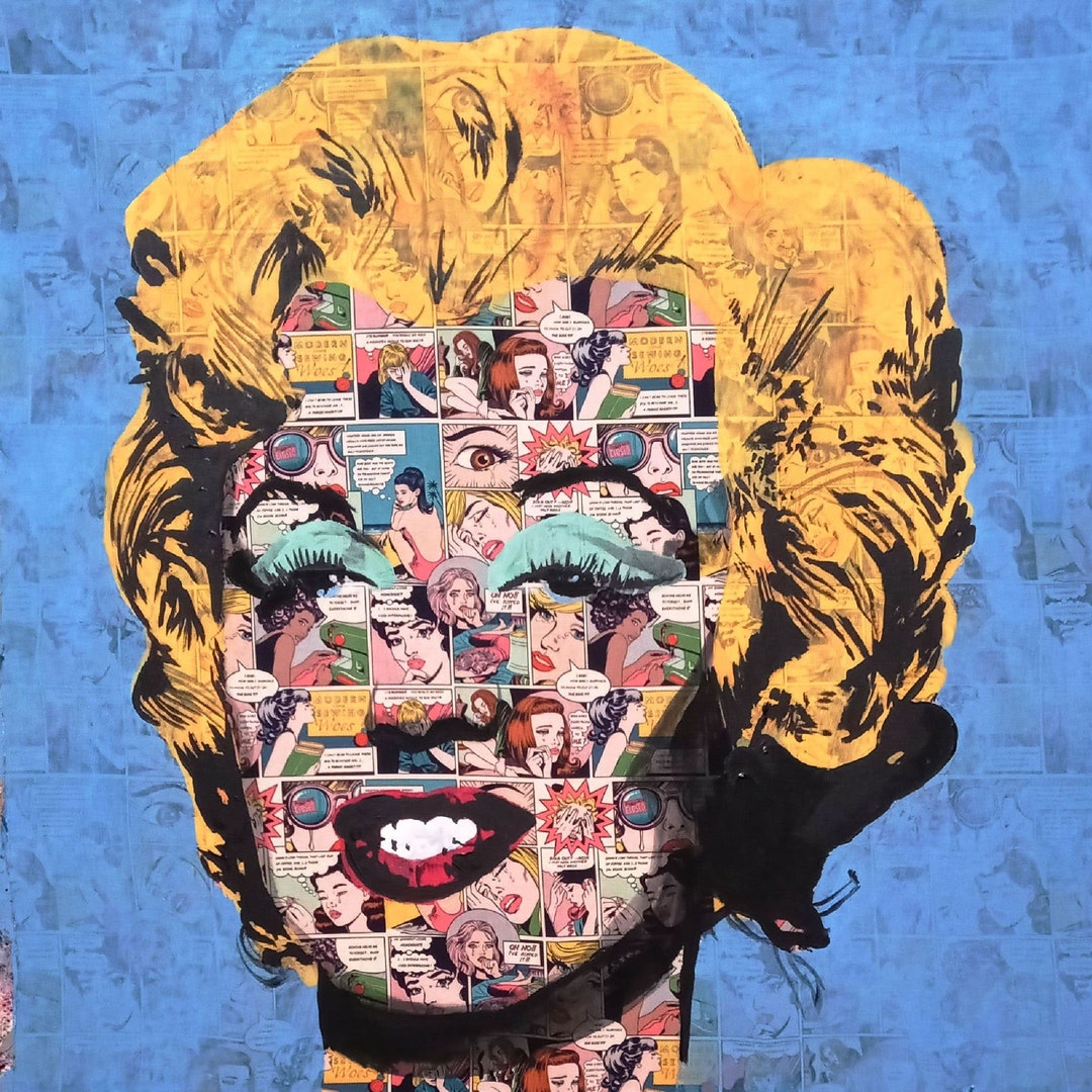Marilyn Monroe on Female Comic Strip 38X38 - Etsy