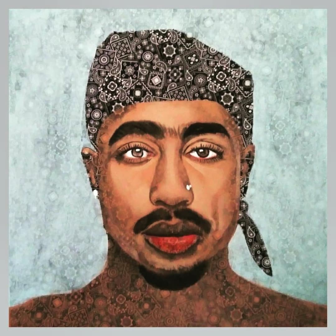 Tupac Shakur on Bandana 35X35 - Etsy