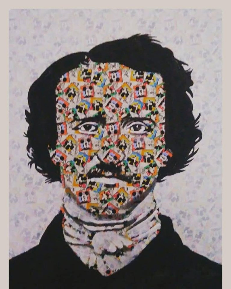 Edgar Allan Poe on Mickey Mouse Comic Strip Fabric 36X45 - Etsy