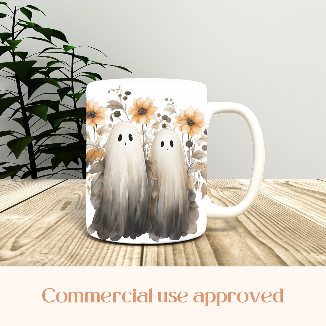 Wildflower Boho Ghosts PNG, Halloween Ghost Digital Download, Halloween PNG, Commercial Use OK ...