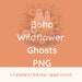 Commercial Use OK Boho Wildflower Ghost PNG Halloween Ghost - Etsy