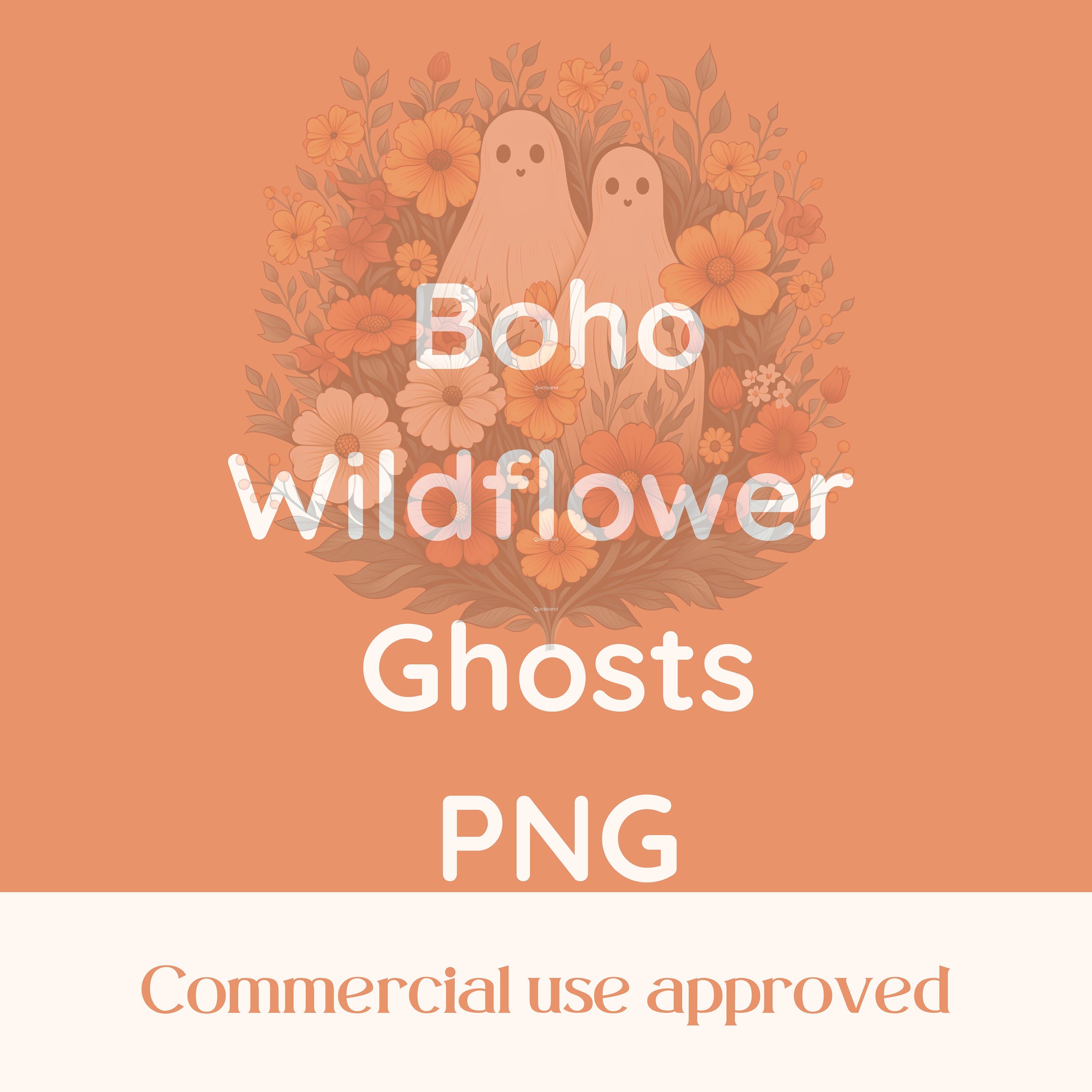 Commercial Use OK Boho Wildflower Ghost PNG Halloween Ghost - Etsy