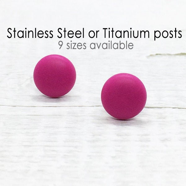 Hot Pink Studs - Etsy