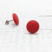 Hot Red Stud Earrings Matte Red Round Earrings Mens Stud - Etsy