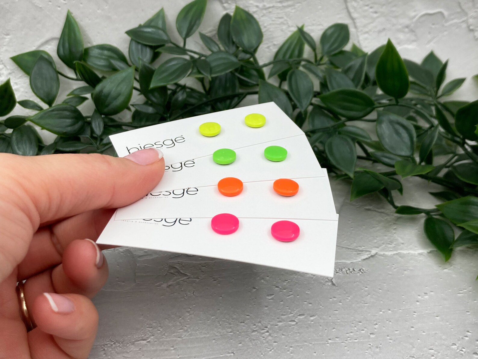 Neon Stud Earrings Titanium Earring Glossy Minimal Girl - Etsy