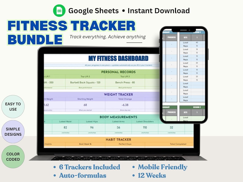 All-in-one Fitness Tracker Google Sheets | Progressive Overload ...